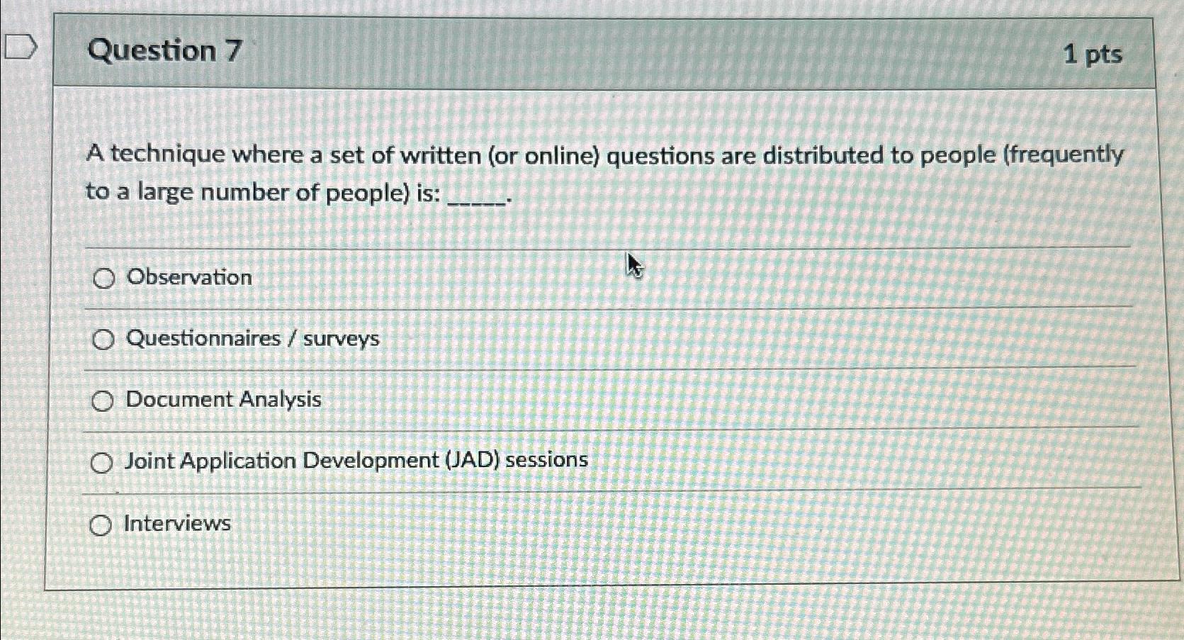 Solved Question 71 ﻿ptsA technique where a set of written | Chegg.com