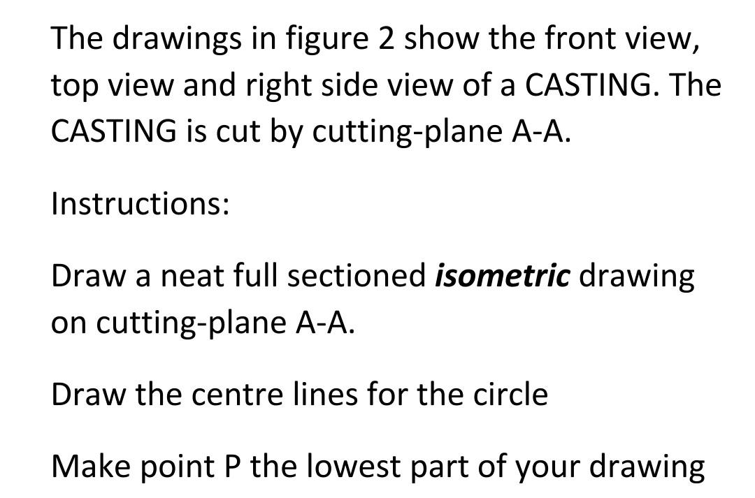 Solved The drawings in figure 2 show the front view, top | Chegg.com