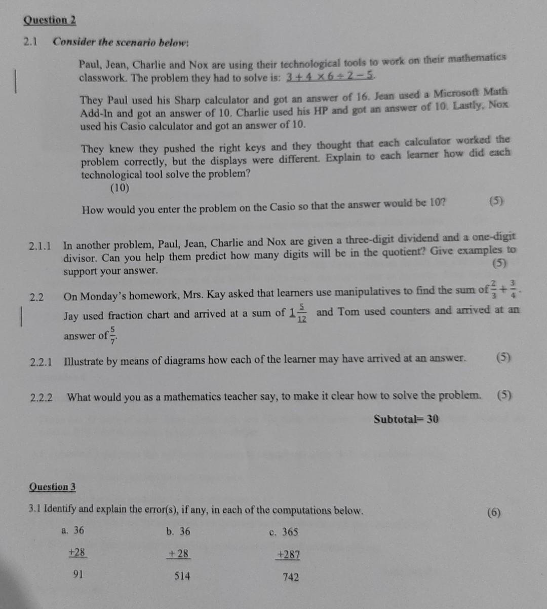 Solved 2.1 Consider the scenario below: Paul, Jean, Charlie | Chegg.com