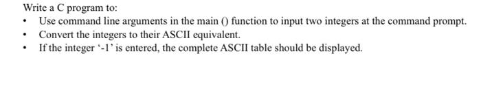 Solved Write A C Program To Use Command Line Arguments In 3059