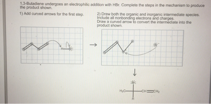 Solved 1,3-Butadiene undergoes an electrophilic addition | Chegg.com