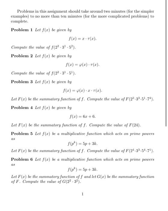 Solved Problems in this assignment should take around two | Chegg.com