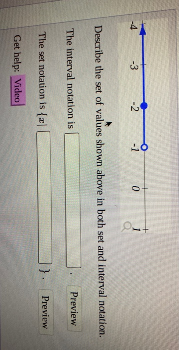 Solved -4 -3 -2 -1 0 1 Describe the set of values shown | Chegg.com