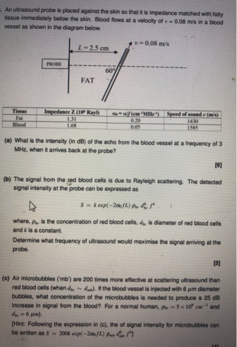 An ultrasound probe is placed against the skin so | Chegg.com