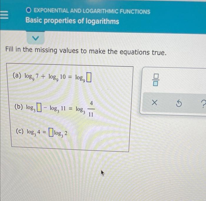 Solved O EXPONENTIAL AND LOGARITHMIC FUNCTIONS Basic | Chegg.com