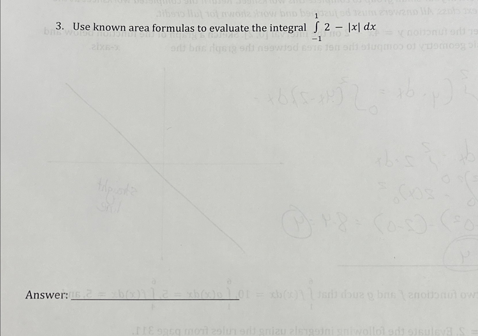 Solved Use known area formulas to evaluate the integral | Chegg.com
