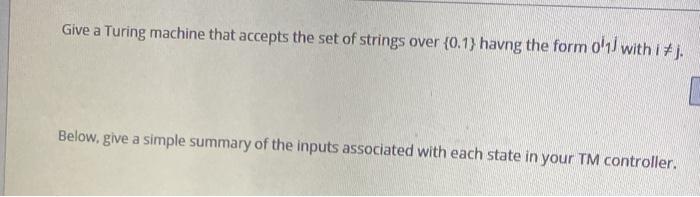 Solved Give a Turing machine that accepts the set of strings | Chegg.com