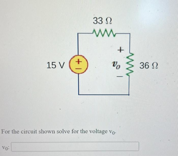 Solved For the circuit shown solve for the voltage v0. | Chegg.com Solved For the circuit shown solve for the voltage v0. | Chegg.com