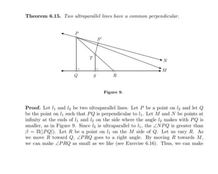 Solved Exercise 6.18. Two parallel lines do not have a | Chegg.com