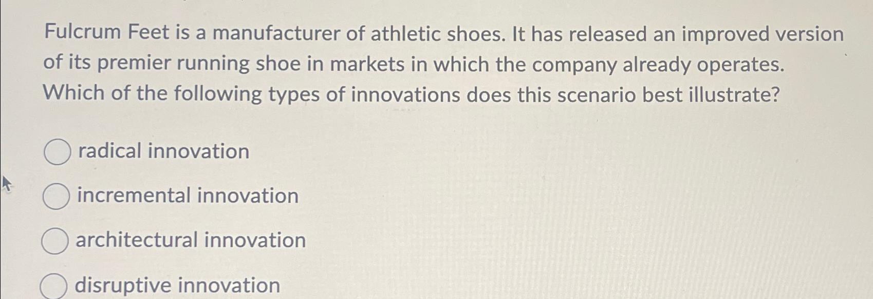 Solved Fulcrum Feet is a manufacturer of athletic shoes. It | Chegg.com