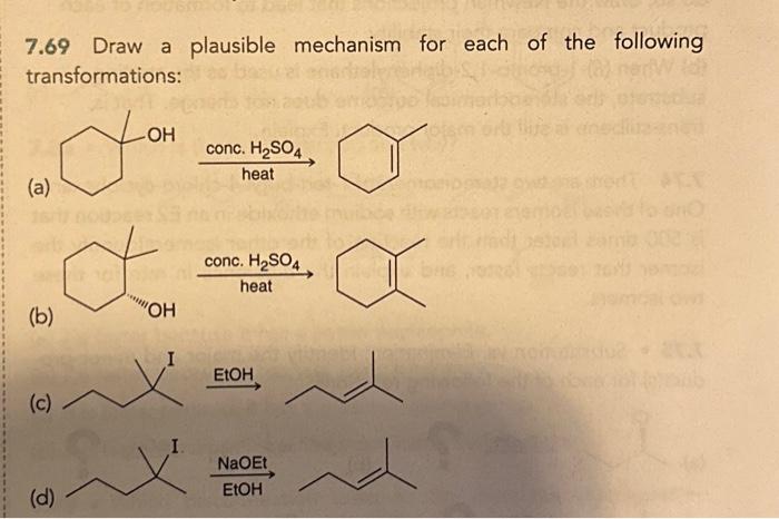 Solved 7.69 Draw a plausible mechanism for each of the | Chegg.com