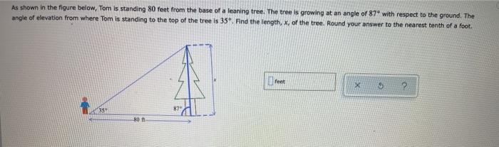 Solved As shown in the figure below, Tom is standing 80 feet | Chegg.com