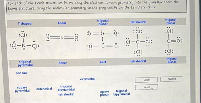 Solved For each of the Lewis structures below drag the | Chegg.com