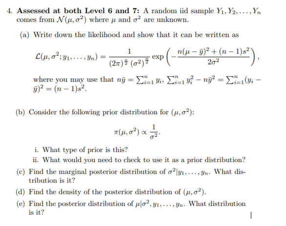 Solved Assessed at both Level 6 ﻿and 7: A random iid sample | Chegg.com