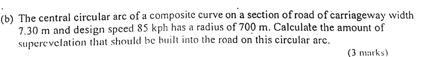 Solved (b) ﻿The central circular arc of a composite curve on | Chegg.com