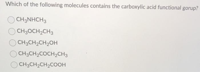Solved Which of the following molecules contains the | Chegg.com