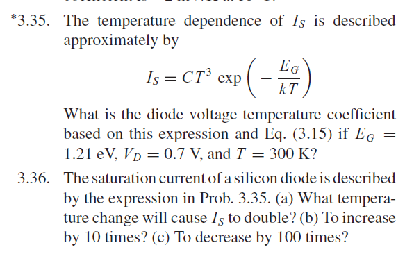 Solved The saturation current of a silicon diode is | Chegg.com