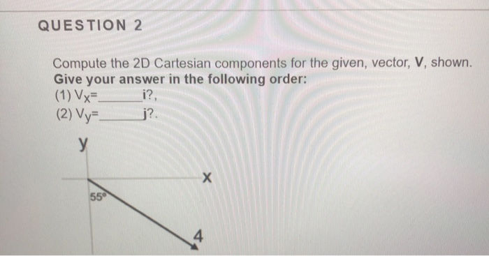 Solved QUESTION 2 Compute the 2D Cartesian components for | Chegg.com
