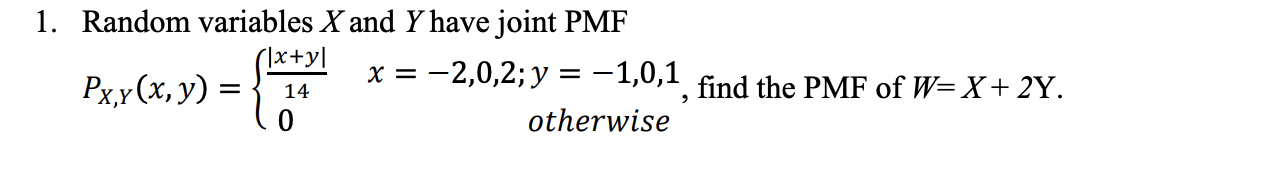 Solved Random variables x ﻿and Y ﻿have joint | Chegg.com
