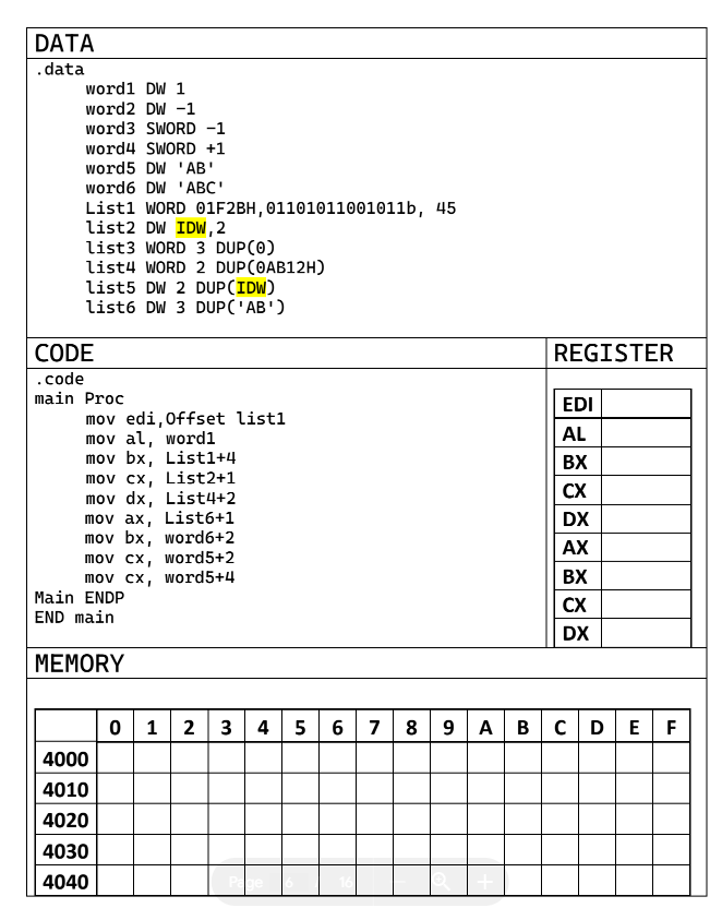 Consider the following data declaration? fill given | Chegg.com