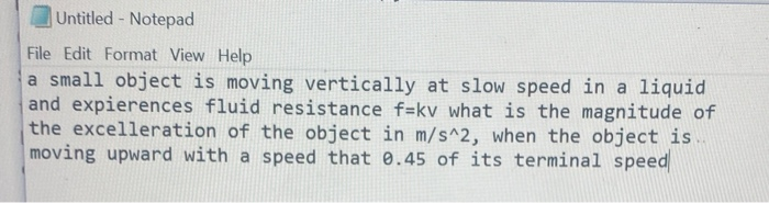 Solved Untitled - Notepad File Edit Format View Help a small | Chegg.com