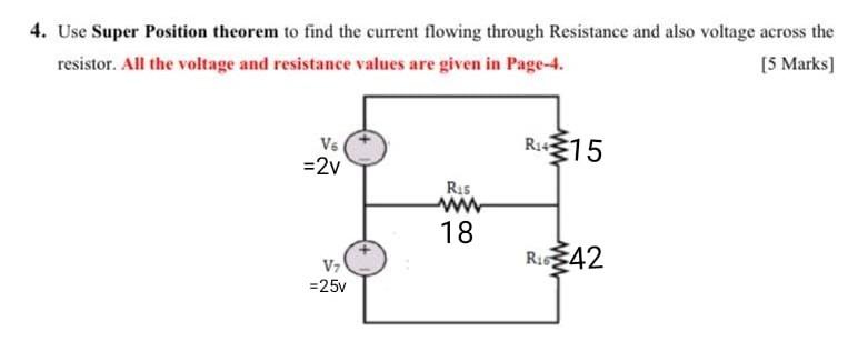 Solved 4. Use Super Position theorem to find the current | Chegg.com