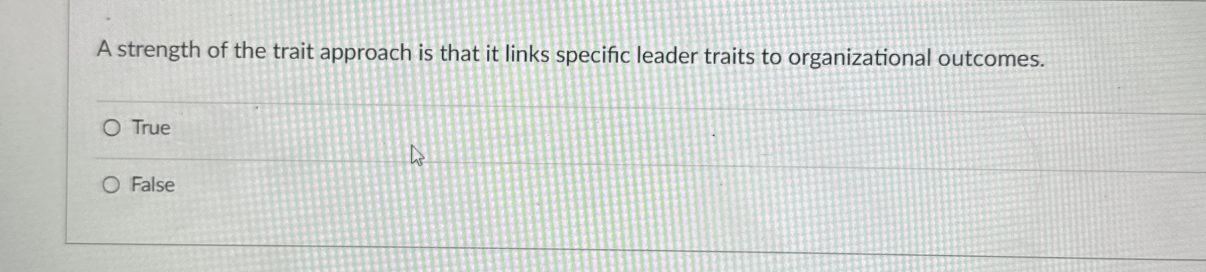 Solved A strength of the trait approach is that it links | Chegg.com
