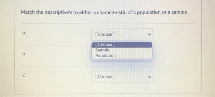 Solved Match the descriptive's to either a characteristic of | Chegg.com