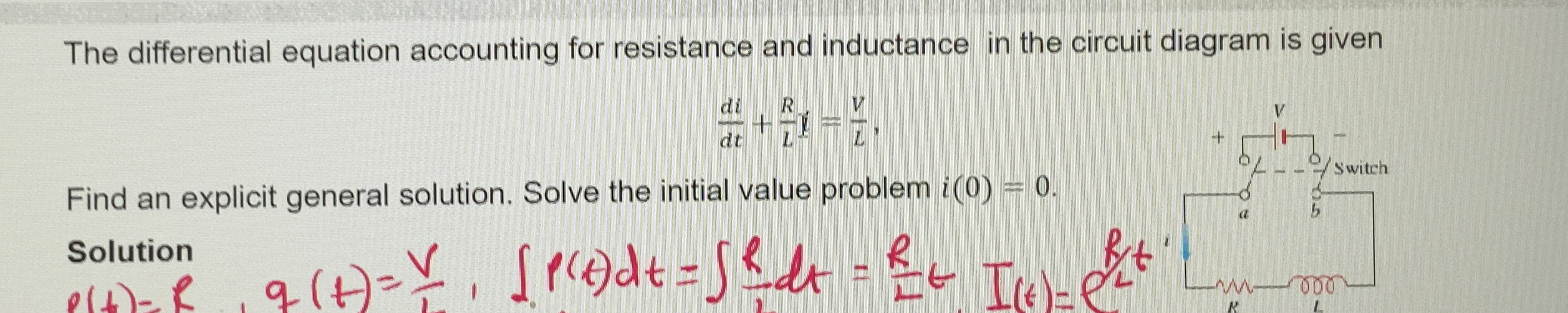 Solved The differential equation accounting for resistance | Chegg.com