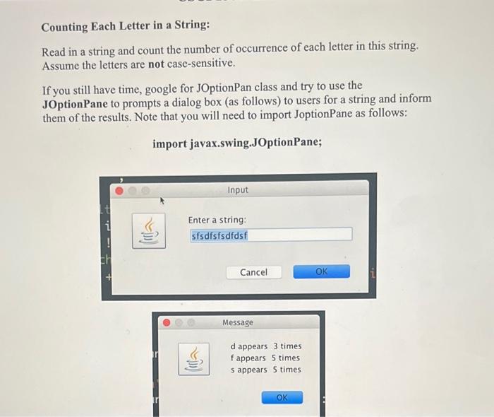 Solved counting each letter in a string: Read in a string | Chegg.com