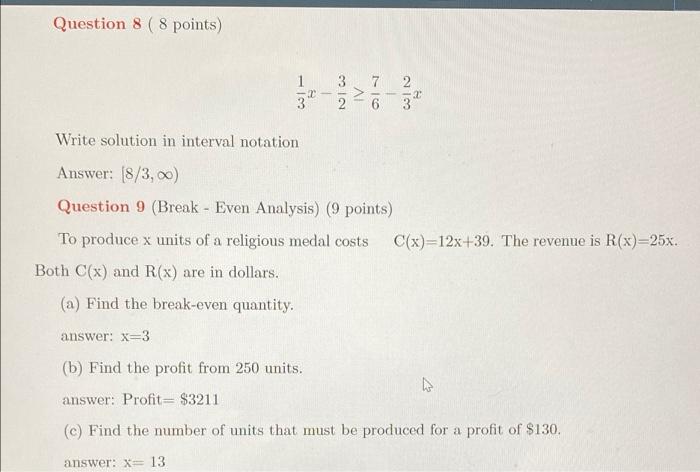 Solved Question 1 ( 5 points) 2−5(x−1)=2[x+10(x−1)] Answer: | Chegg.com