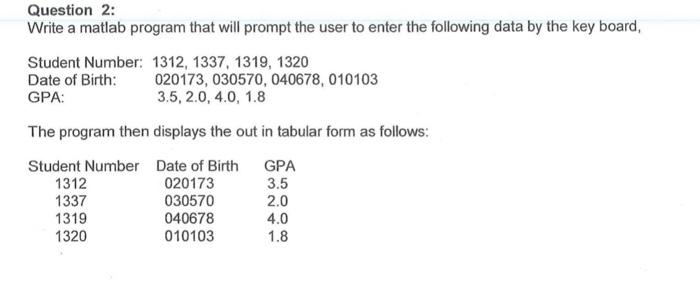 Solved Question 1: Use MATLAB to compute the following a.) | Chegg.com