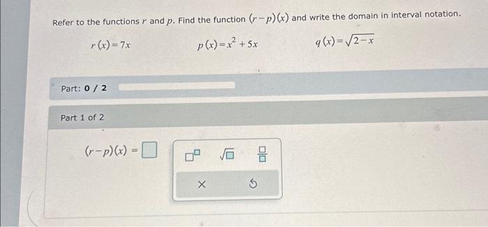 Solved Refer to the functions r and p. Find the function | Chegg.com
