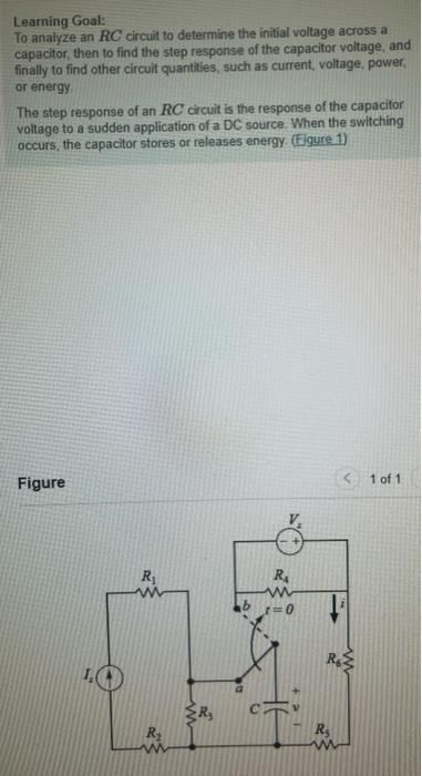 Solved Learning Goal: To analyze an RC circuit to determine | Chegg.com