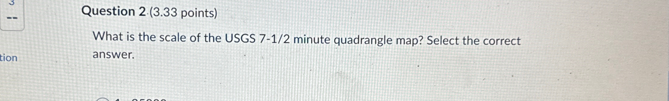 Solved Question 2. (3.33 ﻿points)What is the scale of the | Chegg.com