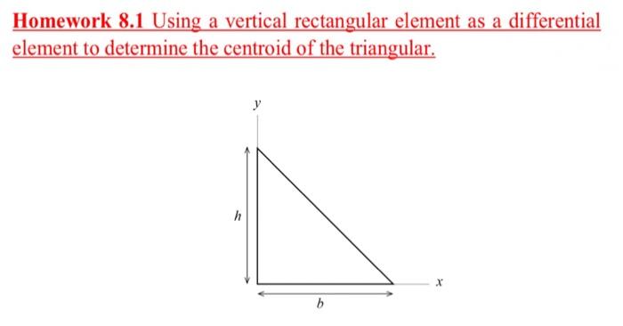 Solved Homework 8.1 Using a vertical rectangular element as | Chegg.com
