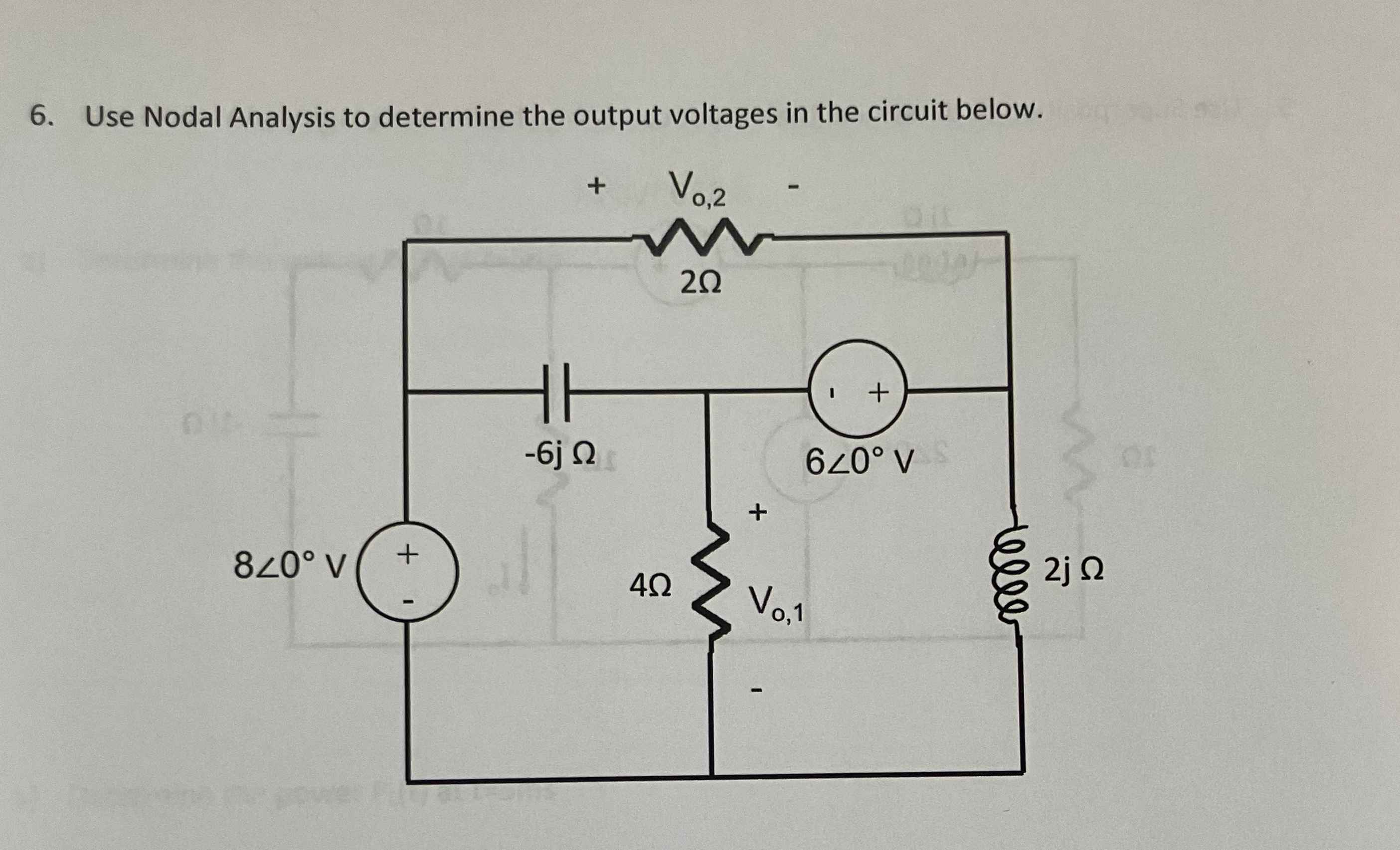 Solved Use Nodal Analysis to determine the output voltages | Chegg.com