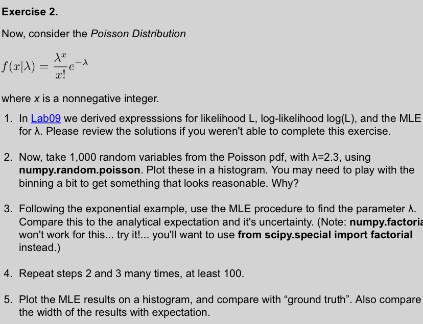 Solved Exercise 2.Now, consider the Poisson | Chegg.com