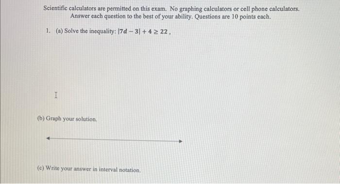 Solved Scientific calculators are permitted on this exam. No | Chegg.com