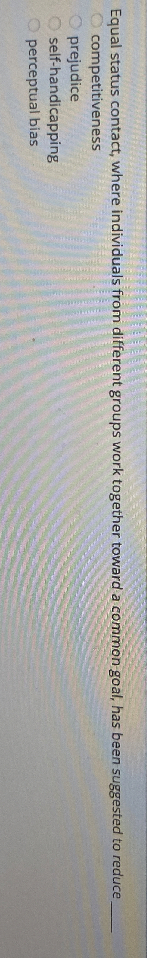 Solved Equal status contact, where individuals from | Chegg.com