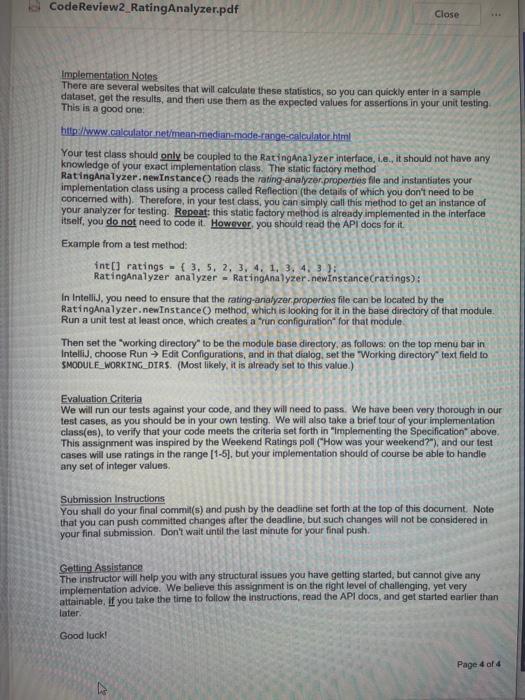 Solved i need a intelaj java code Rating Analyzer written | Chegg.com