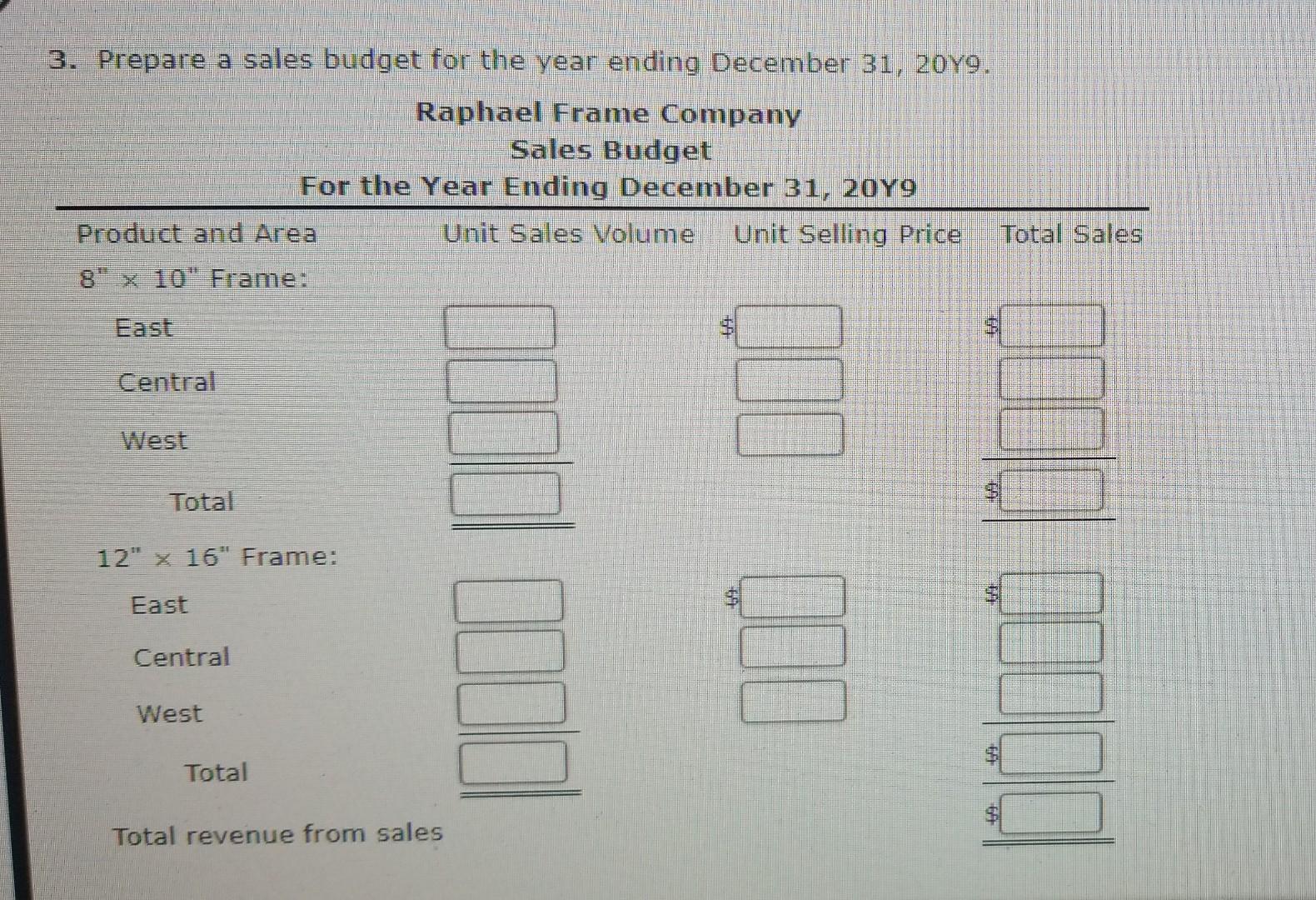Solved Forecast Sales volume and Sales Budjjet For 20Y8, | Chegg.com
