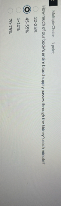 Solved Multiple Choice 1 ﻿pointHow much of our body's entire | Chegg.com