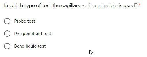 Solved In which type of test the capillary action principle | Chegg.com