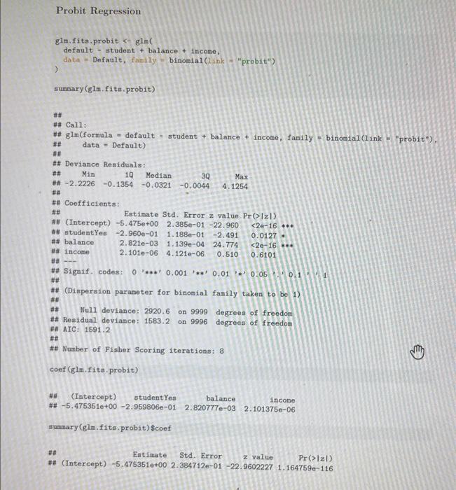 Solved explain the results in detail of the ISLR2 package. i | Chegg.com