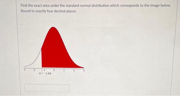 Solved Find the exact area under the standard normal | Chegg.com