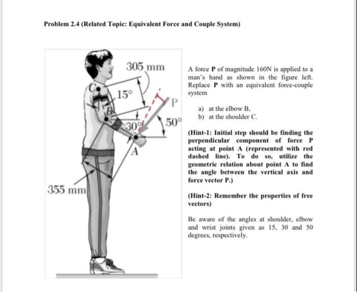 Solved Problem 2.4 (Related Topic: Equivalent Force and | Chegg.com