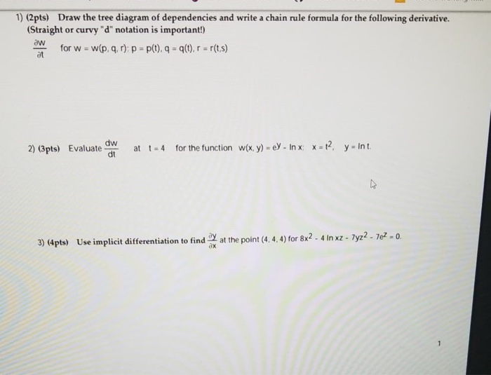 Solved 1) (2pts) Draw the tree diagram of dependencies and | Chegg.com