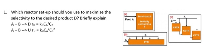 Solved Semi-batch 1. Which reactor set-up should you use to | Chegg.com