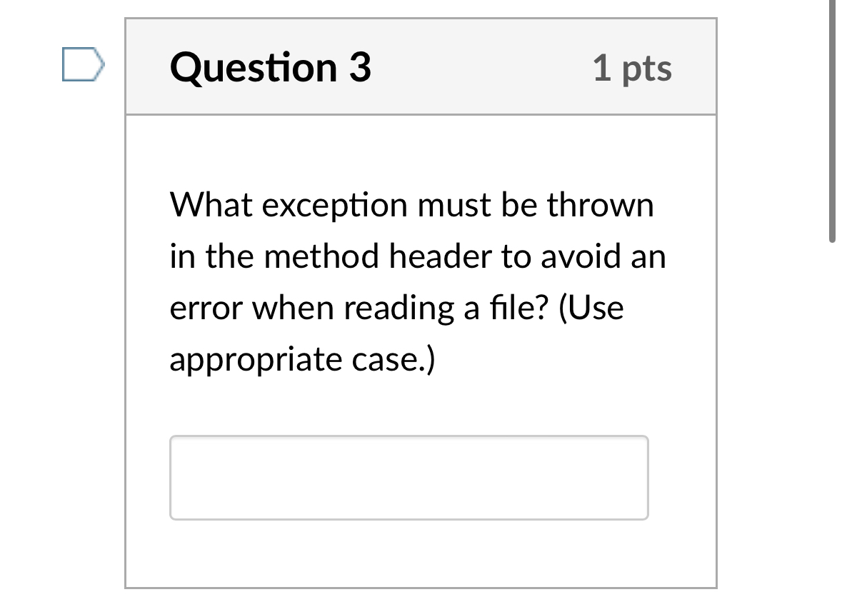 Solved Question 31 ﻿ptswhat Exception Must Be Thrown In The 